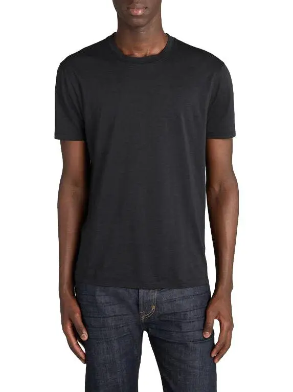 TOM FORD Short Sleeve Lyocell & Cotton Crewneck T-shirt - Naa Black