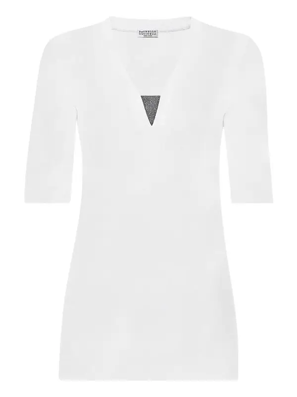 Brunello Cucinelli Ribbed Jersey T-shirt - White