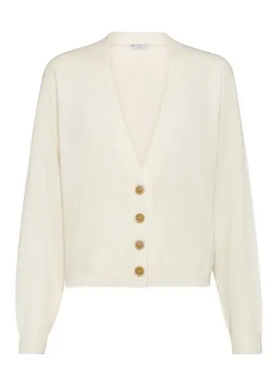 Brunello Cucinelli Cashmere Cardigan - White