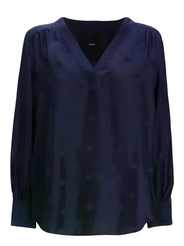 BOSS Silk-blend Blouse - Blue