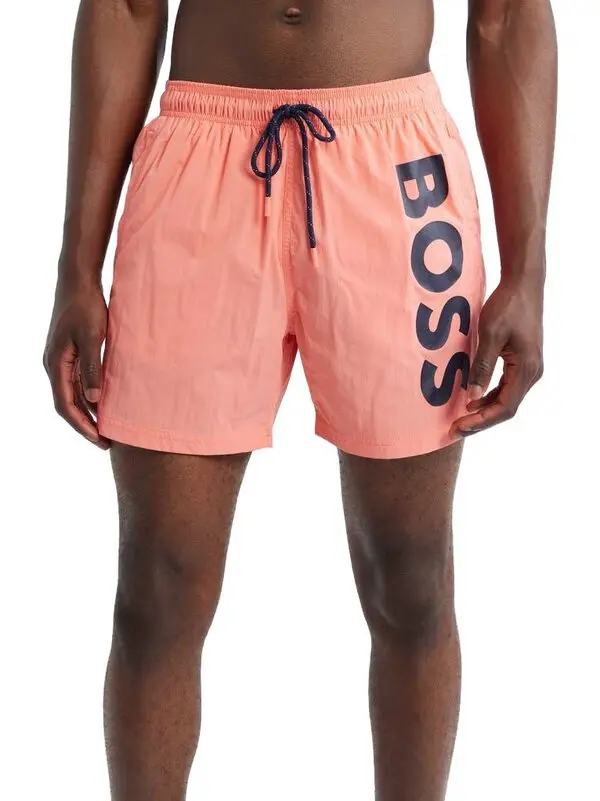 BOSS Octopus Swim Trunks - Bright Coral Pink