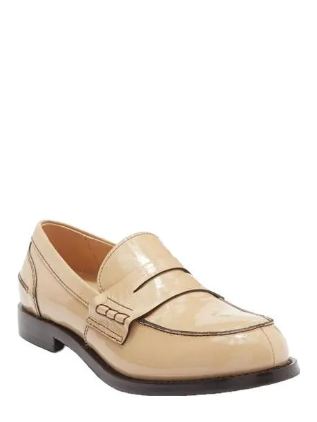 Jeffrey Campbell Books Penny Loafer - Beige Crinkle Patent