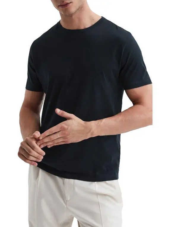 REISS Bless Cotton T-shirt - Navy