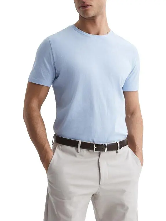 REISS Bless Cotton T-shirt - Soft Blue