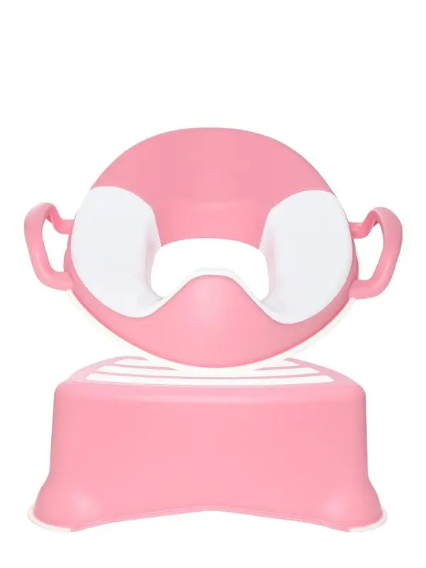 MY CARRY POTTY Toilet Seat And Step Stool Bundle - Blush Pink