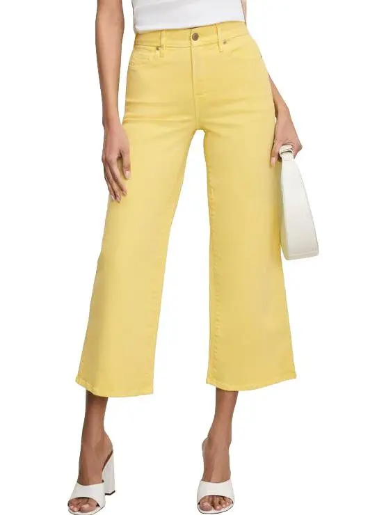 Good American Good Waist Crop Palazzo Jeans - Lemon003