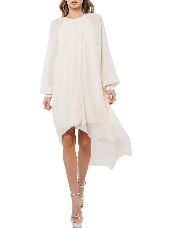 CIEBON Joni Long Sleeve High-low Dress - Cream