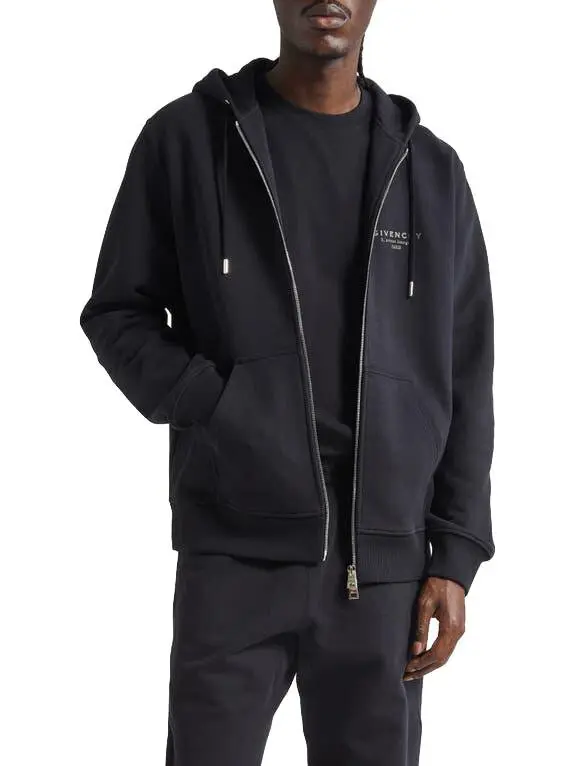 Givenchy Regular Fit Zip Hoodie - Black