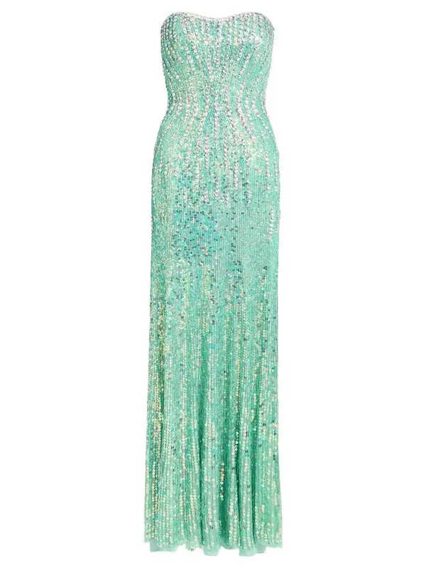 Jenny Packham Sarai Embellished Gown - Ocean Breeze