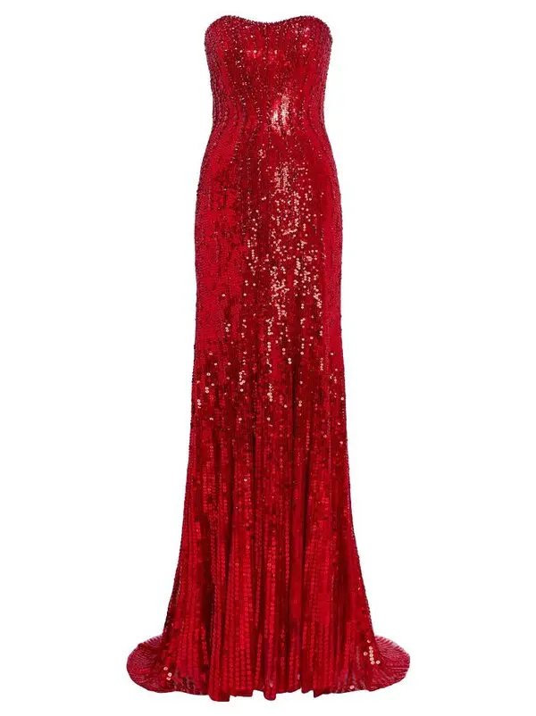 Jenny Packham Sarai Embellished Gown - Regency Red