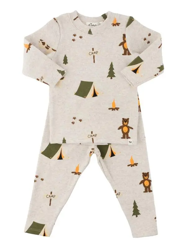 OH BABY! Camping Print Two Piece Set - Malt