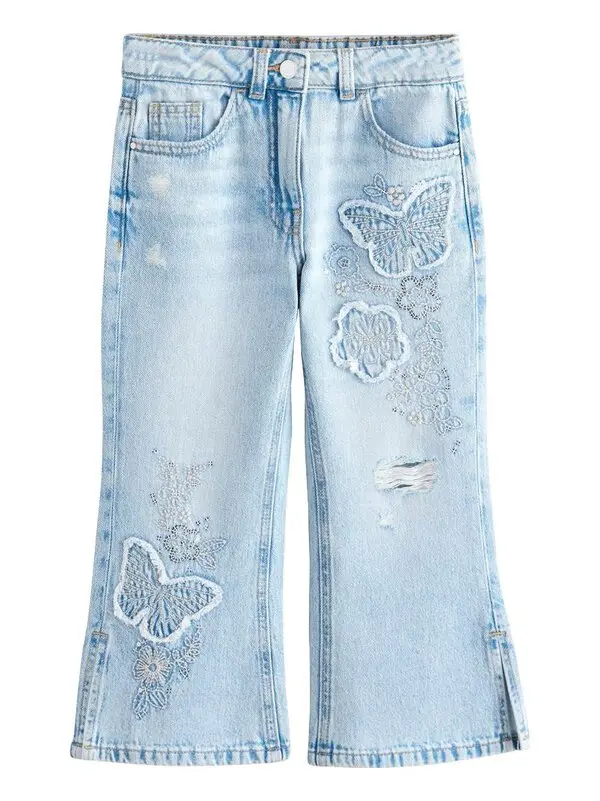 NEXT Diamante Flare Jeans - Blue