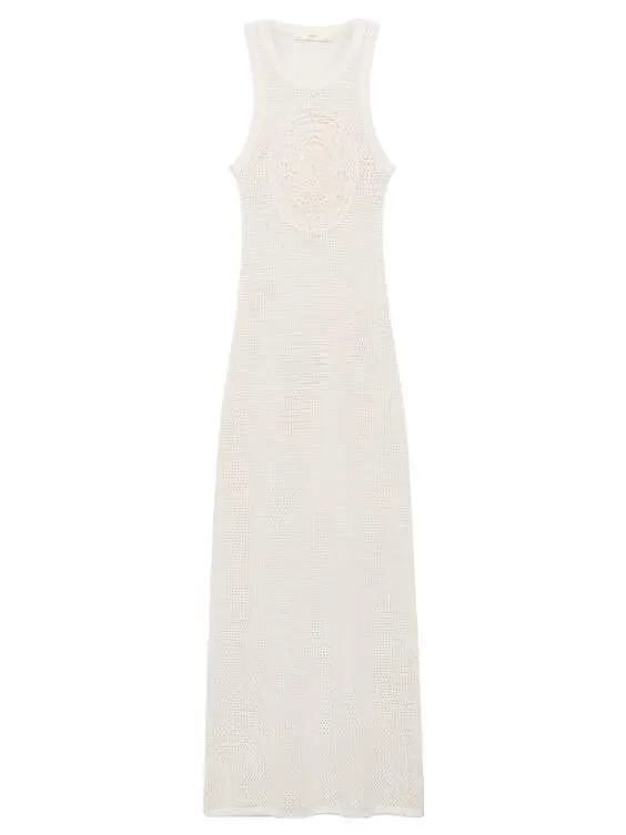 Mango Cotton-blend Crochet Appliqué Cover-up Dress - Off White