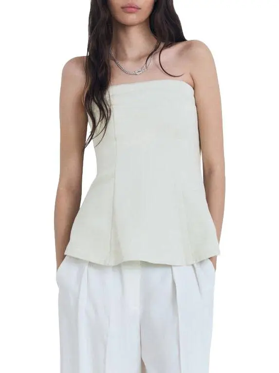 Mango Strapless Flared Top - Pastel Green