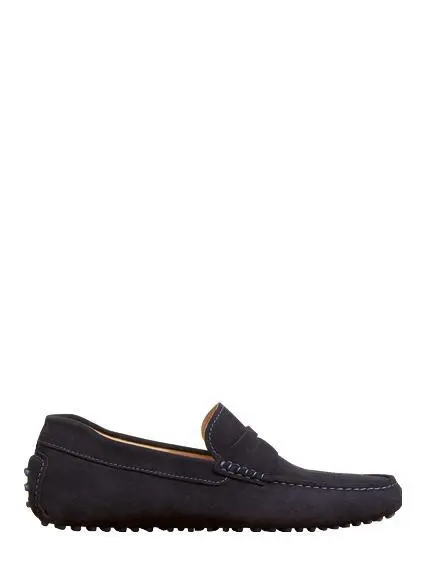 Jack Erwin Parker Suede Driving Loafer - Navy Suede