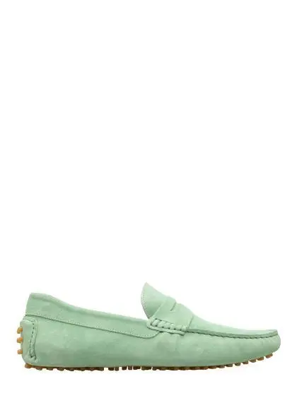 Jack Erwin Parker Suede Driving Loafer - Seafoam Green Suede
