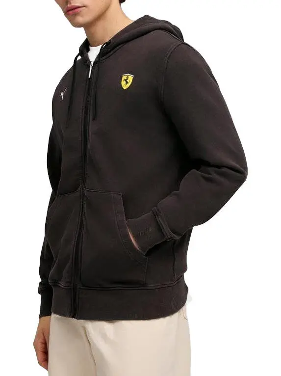 PUMA Scuderia Ferrari Sportswear Logo Zip Hoodie - Puma Black