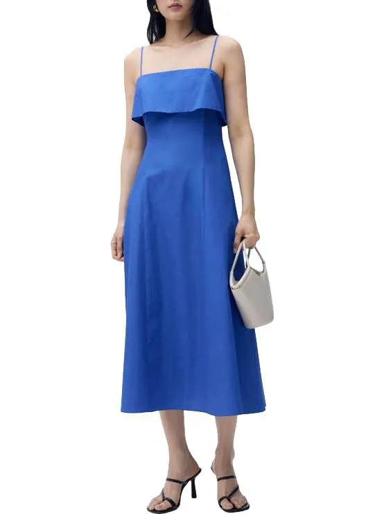 Mango Strappy A-line Dress - Blue