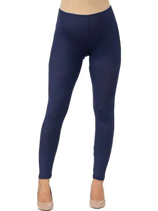24SEVEN COMFORT APPAREL Maternity Stretch Ankle Length Leggings - Navy