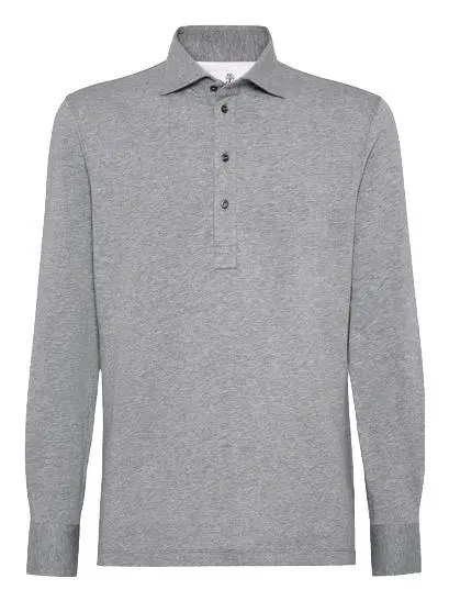 Brunello Cucinelli Jersey Polo Shirt - Grey