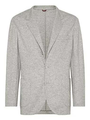 Brunello Cucinelli Cashmere Jersey Blazer - Pearl Grey