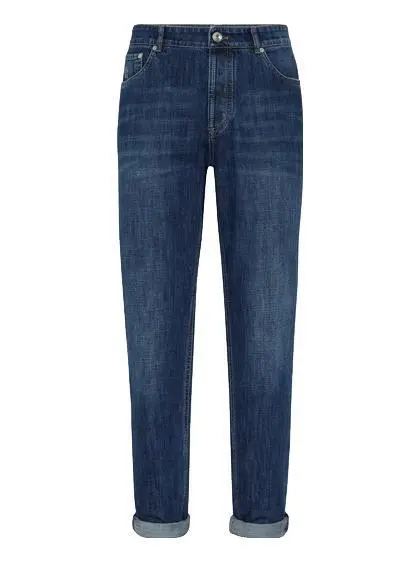 Brunello Cucinelli Straight Denim Trousers - Dark Denim