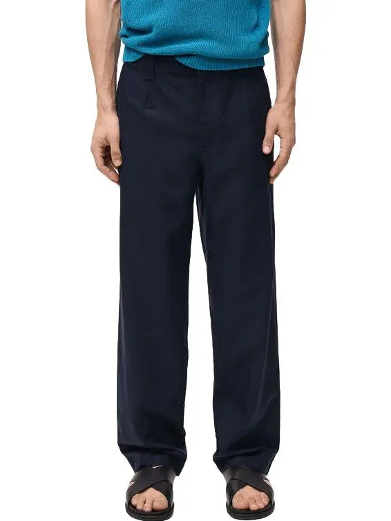 Mango Regular Fit Trousers - Dark Navy