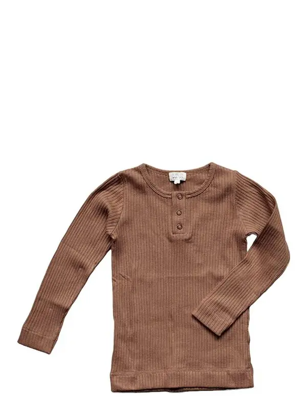 THE SIMPLE FOLK Ribbed Long-sleeve Top - Cinnamon