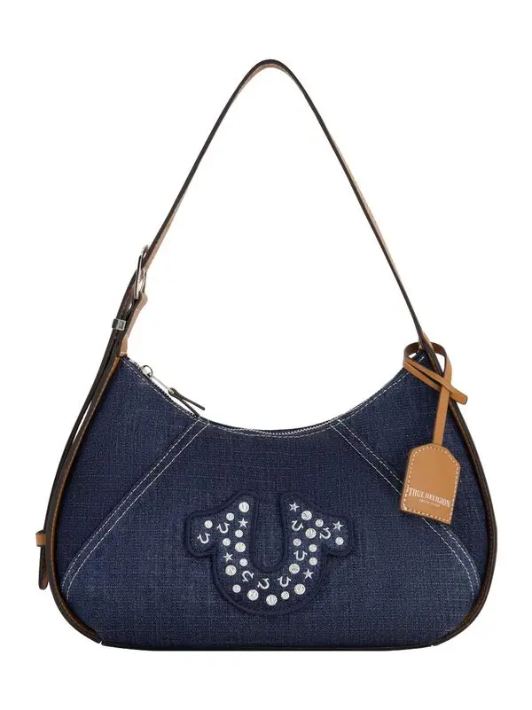 True Religion Studded Logo Hobo Bag - Denim
