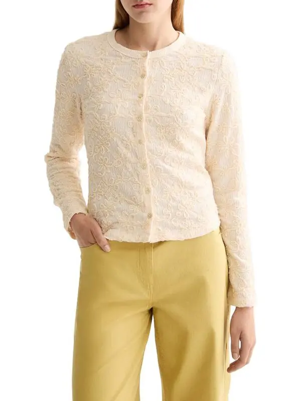 Scotch & Soda Soutache Knit Button-up Shirt - Eggnog