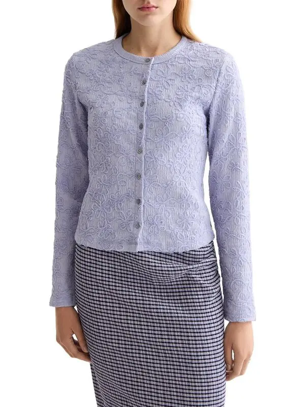 Scotch & Soda Soutache Knit Button-up Shirt - Languid Lavender