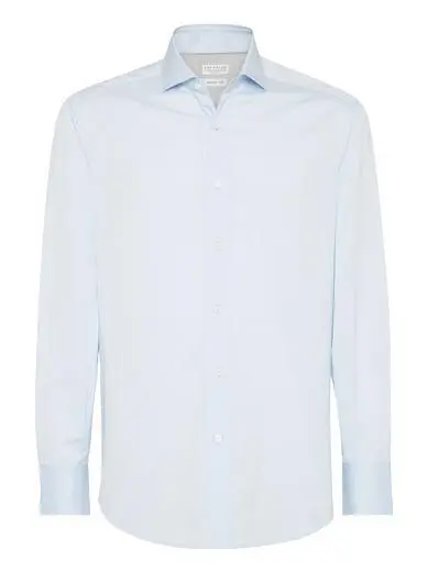 Brunello Cucinelli Spread Collar Shirt - Azure