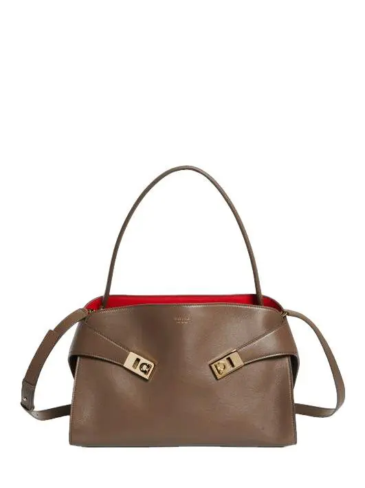 FERRAGAMO Small Hug Top Handle Bag - Clay/flame Red