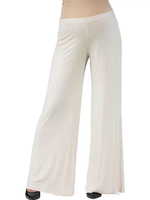 24SEVEN COMFORT APPAREL Maternity Palazzo Pants - Nude