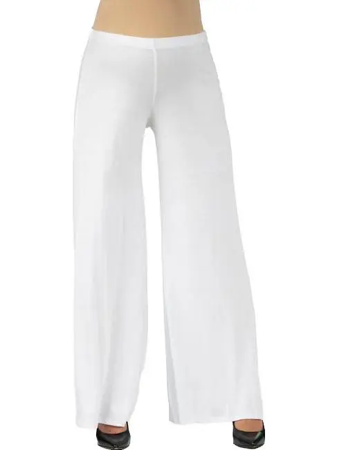 24SEVEN COMFORT APPAREL Maternity Palazzo Pants - White