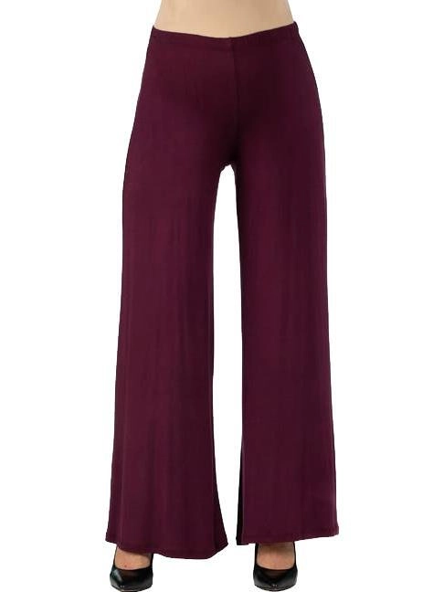 24SEVEN COMFORT APPAREL Maternity Palazzo Pants - Wine