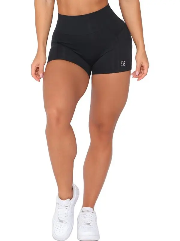 BOMBSHELL SPORTSWEAR Curves High-rise Shorts - Black