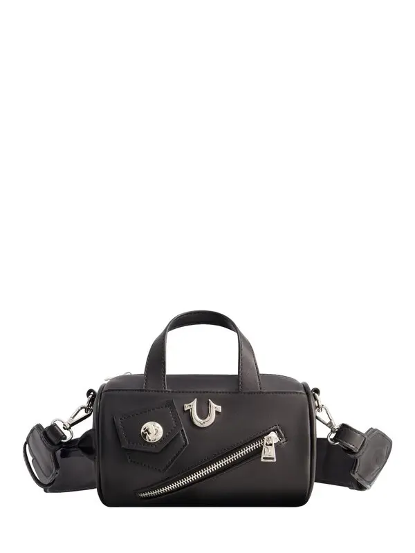 True Religion Zip Top Mini Duffle Handbag - Black
