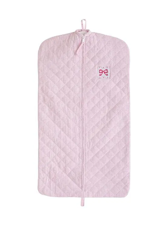 LITTLE ENGLISH Quilted Garment Bag - Pink Bow