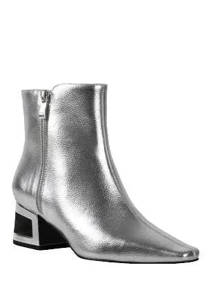 NINETY UNION Metallic Square Heel Bootie - Silver
