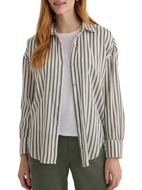 Bella Dahl Stripe Oversize Button-up Shirt - Fernwood Stripe