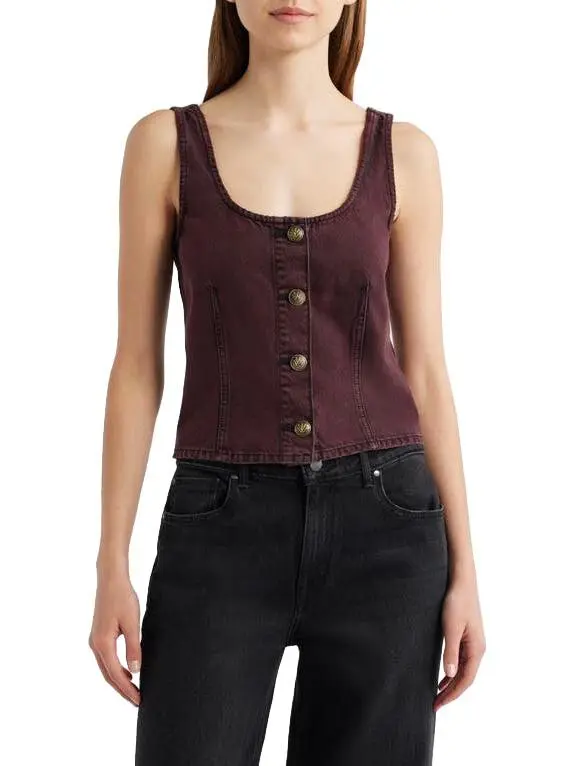 Rag & Bone Poppy Denim Vest - Burnt Berry