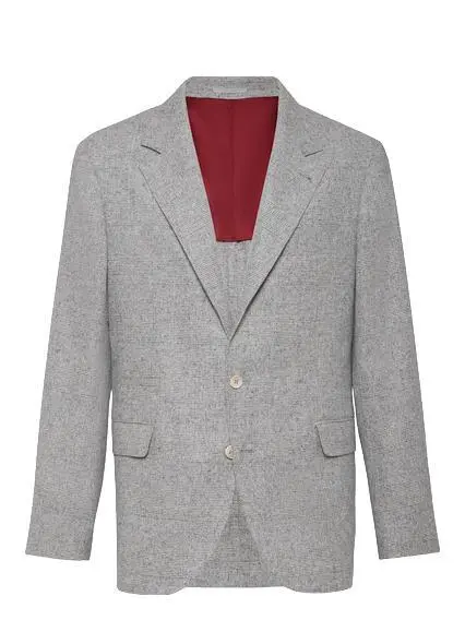 Brunello Cucinelli Prince Of Wales Flannel Blazer - Light Grey