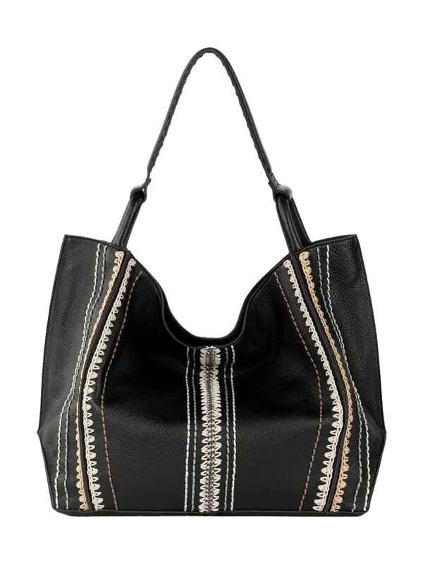 THE SAK Los Feliz Large Leather Tote Bag - Blk Neutral Seminyak