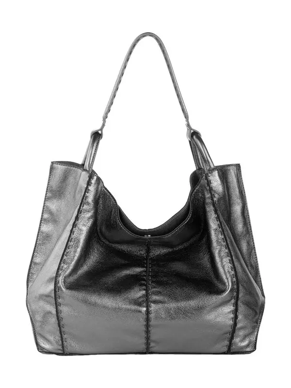 THE SAK Los Feliz Large Leather Tote Bag - Gunmetal