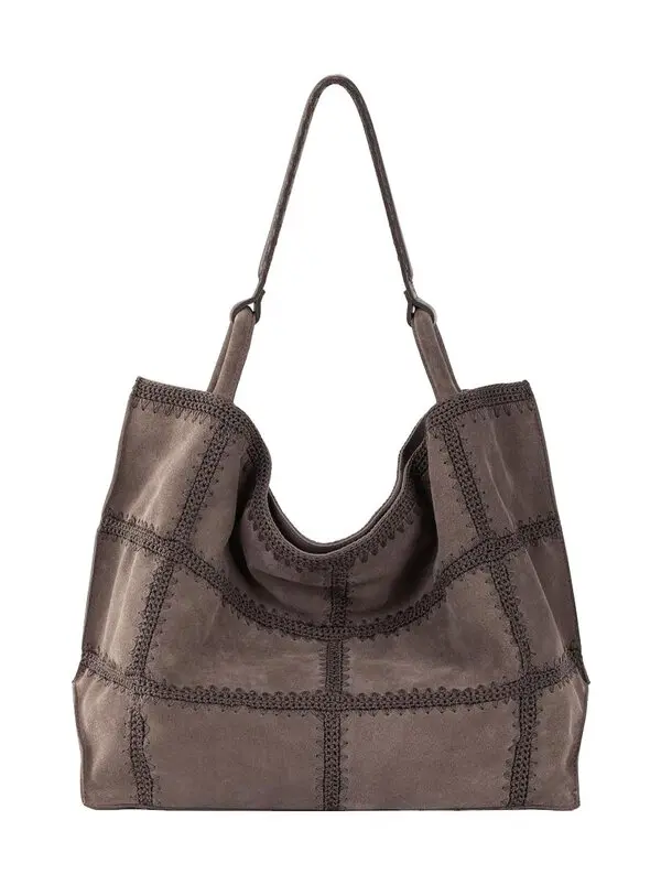 THE SAK Los Feliz Large Leather Tote Bag - Mushroom Suede Patch
