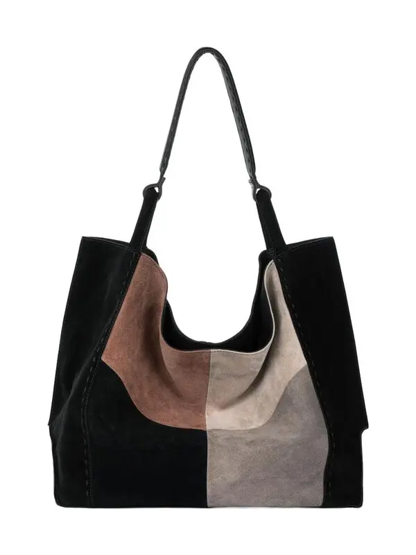 THE SAK Los Feliz Large Leather Tote Bag - Neutral Suede Block