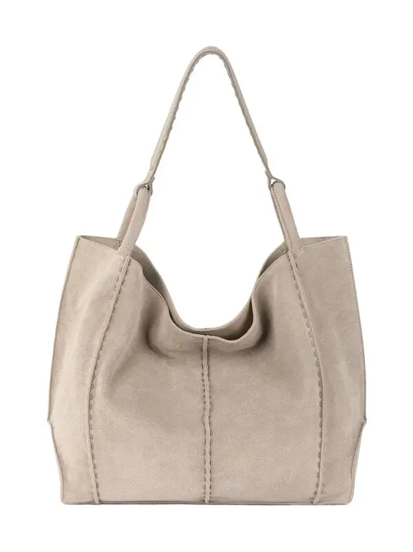 THE SAK Los Feliz Large Leather Tote Bag - Sand Suede