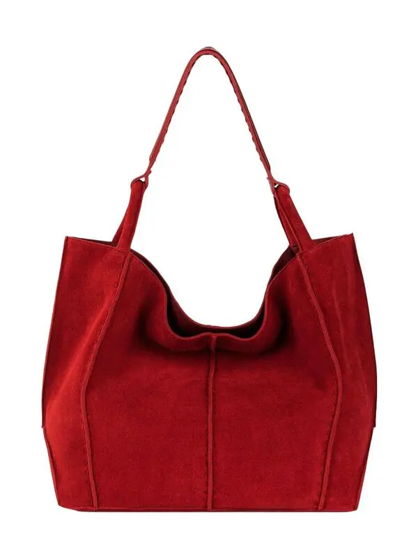 THE SAK Los Feliz Large Leather Tote Bag - Scarlet Suede