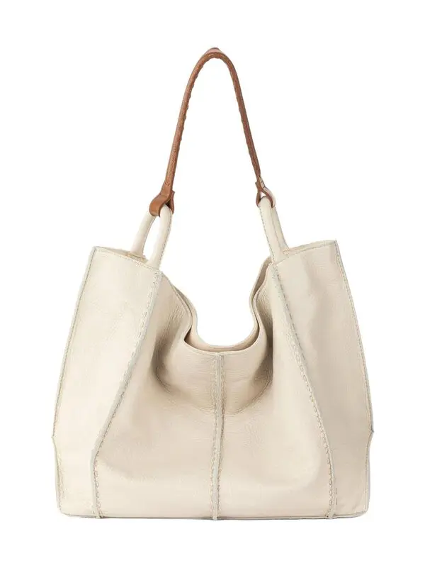 THE SAK Los Feliz Large Leather Tote Bag - Stone